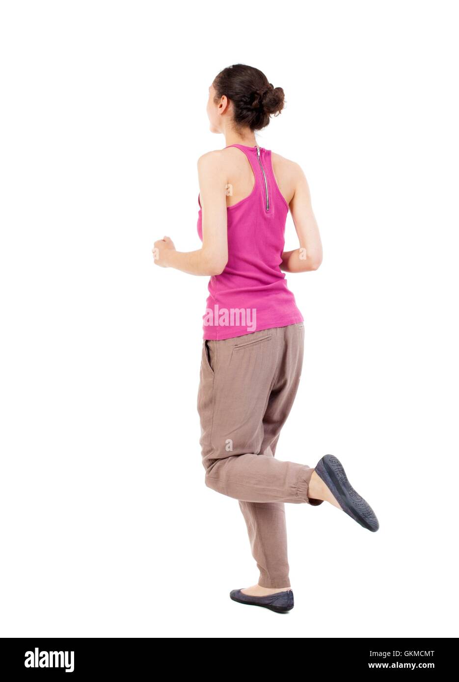 back view of running woman Stock Photo - Alamy