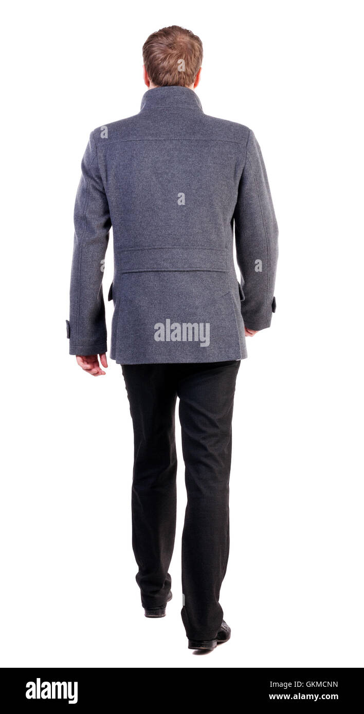Coat man walking rear view Cut Out Stock Images & Pictures - Alamy