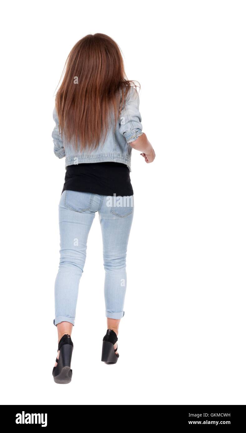 back view of running woman Stock Photo - Alamy