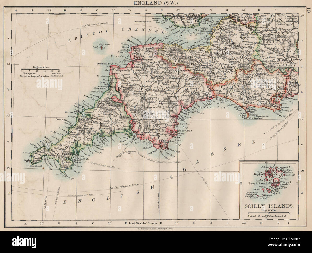 Somerset devon map hi-res stock photography and images - Alamy