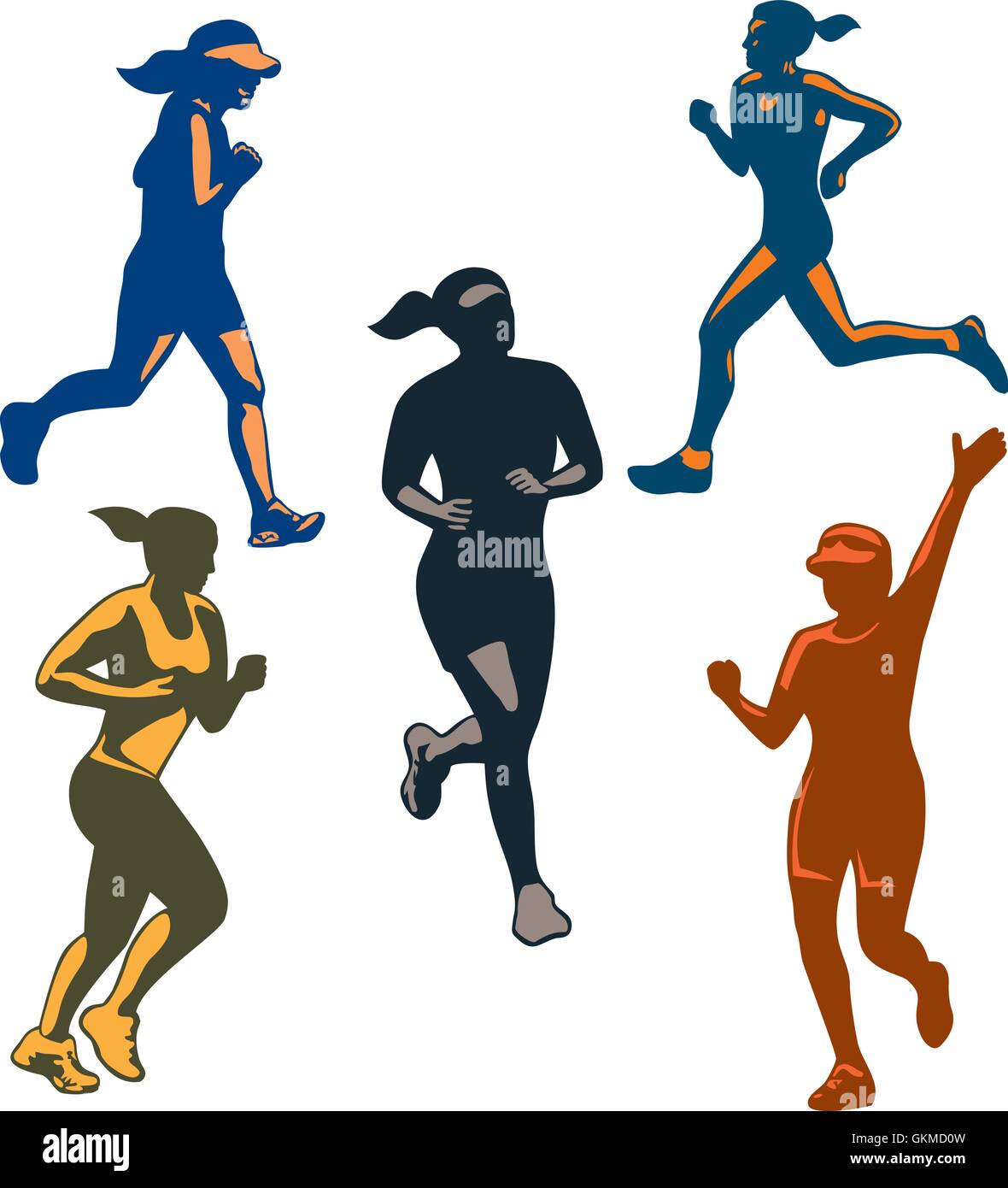 Female triathlete running Stock Vector Images - Alamy