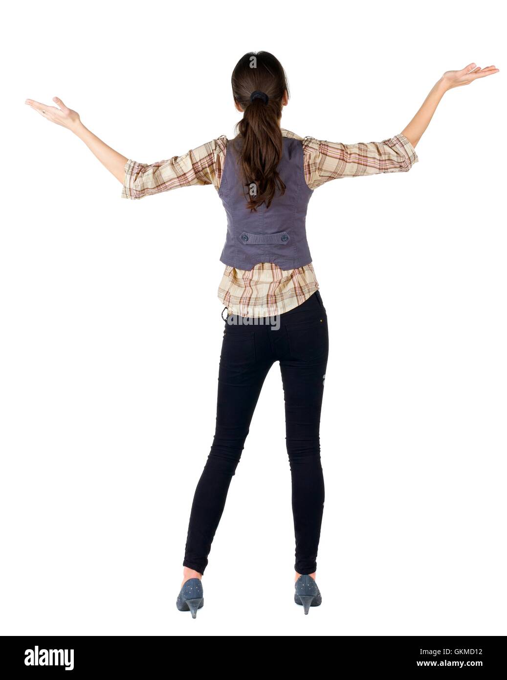 Back view of beautiful brunette woman Stock Photo - Alamy