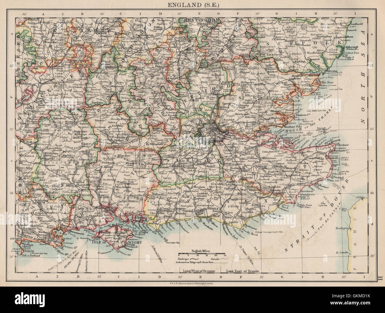 South east england map hi-res stock photography and images - Alamy