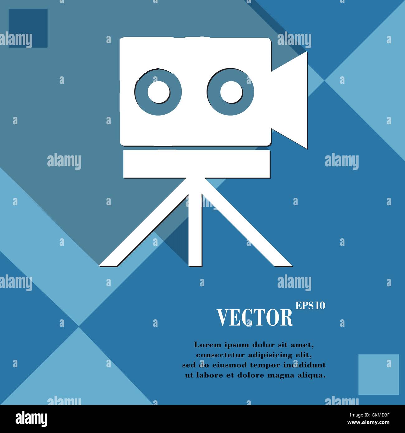 Video camera icon symbol Flat modern web design with long shadow and ...