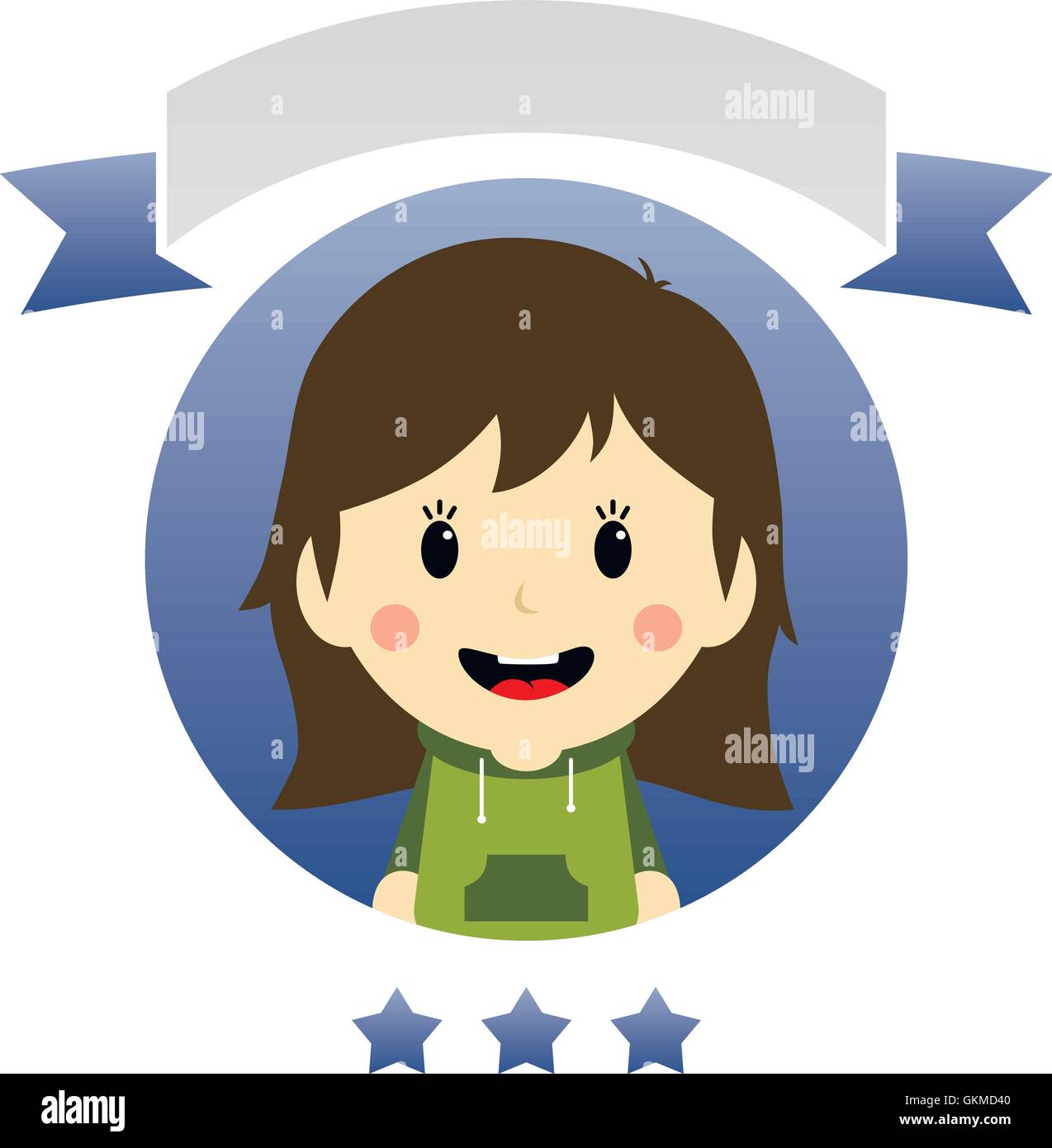 cute girl cartoon character label Stock Vector Image & Art - Alamy