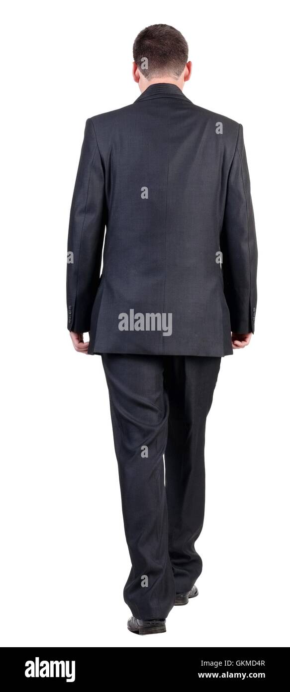 back view of walking business man Stock Photo - Alamy