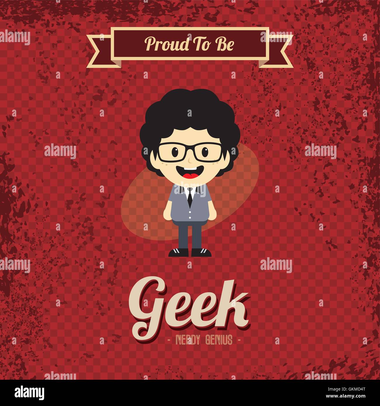 genius geek retro cartoon Stock Vector Image & Art - Alamy