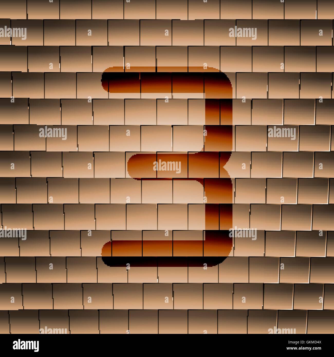 number three icon symbol Flat modern web design with long shadow and ...