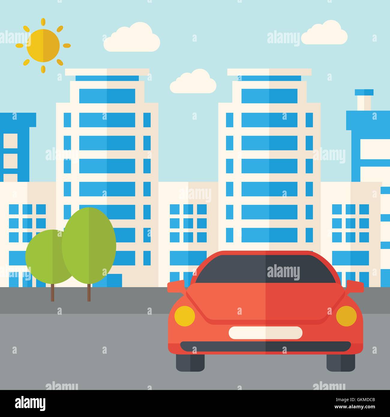 Car infront of the building Stock Vector Image & Art - Alamy