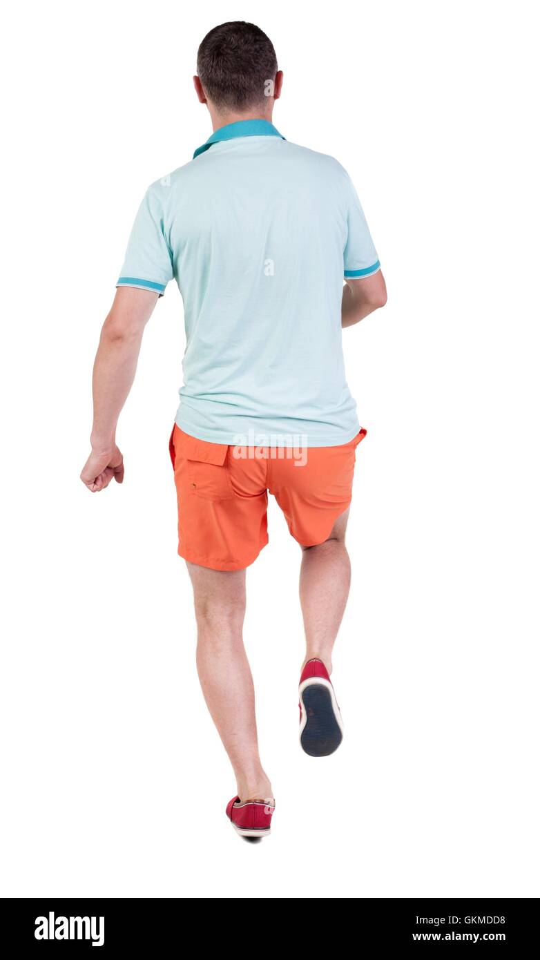 Back view of running sportsman Stock Photo - Alamy