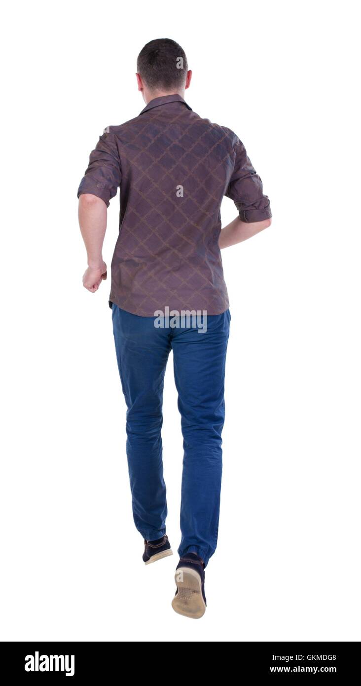Man running back view jeans hi-res stock photography and images - Alamy