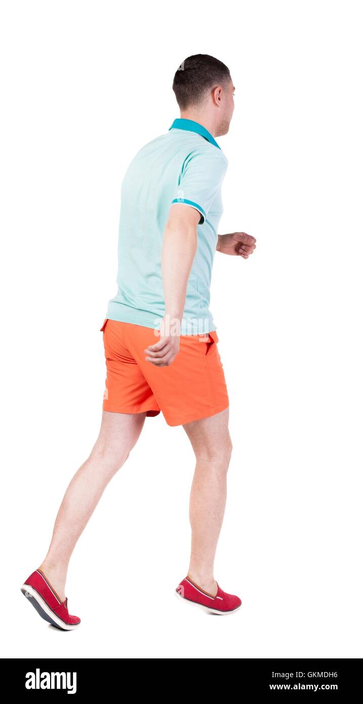 Back view of running sportsman Stock Photo - Alamy