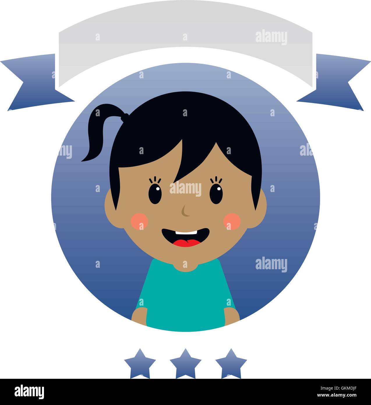 cute girl cartoon character label Stock Vector Image & Art - Alamy