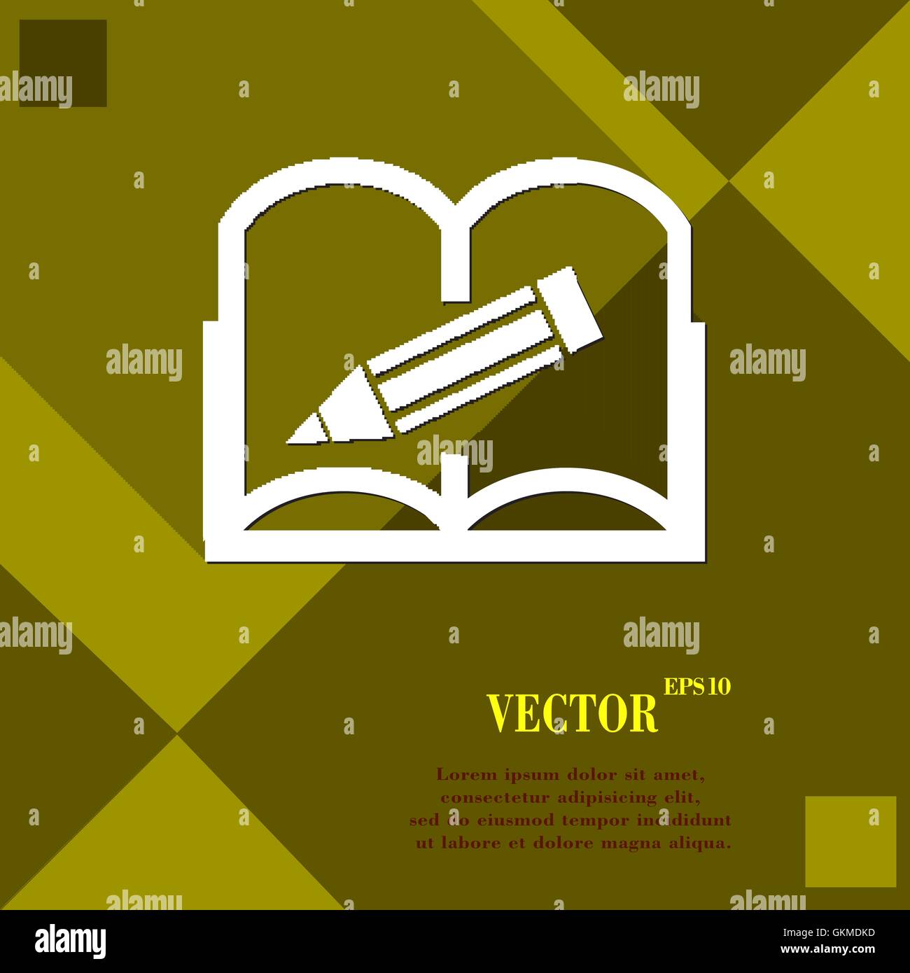 Open book icon symbol Flat modern web design with long shadow and space ...