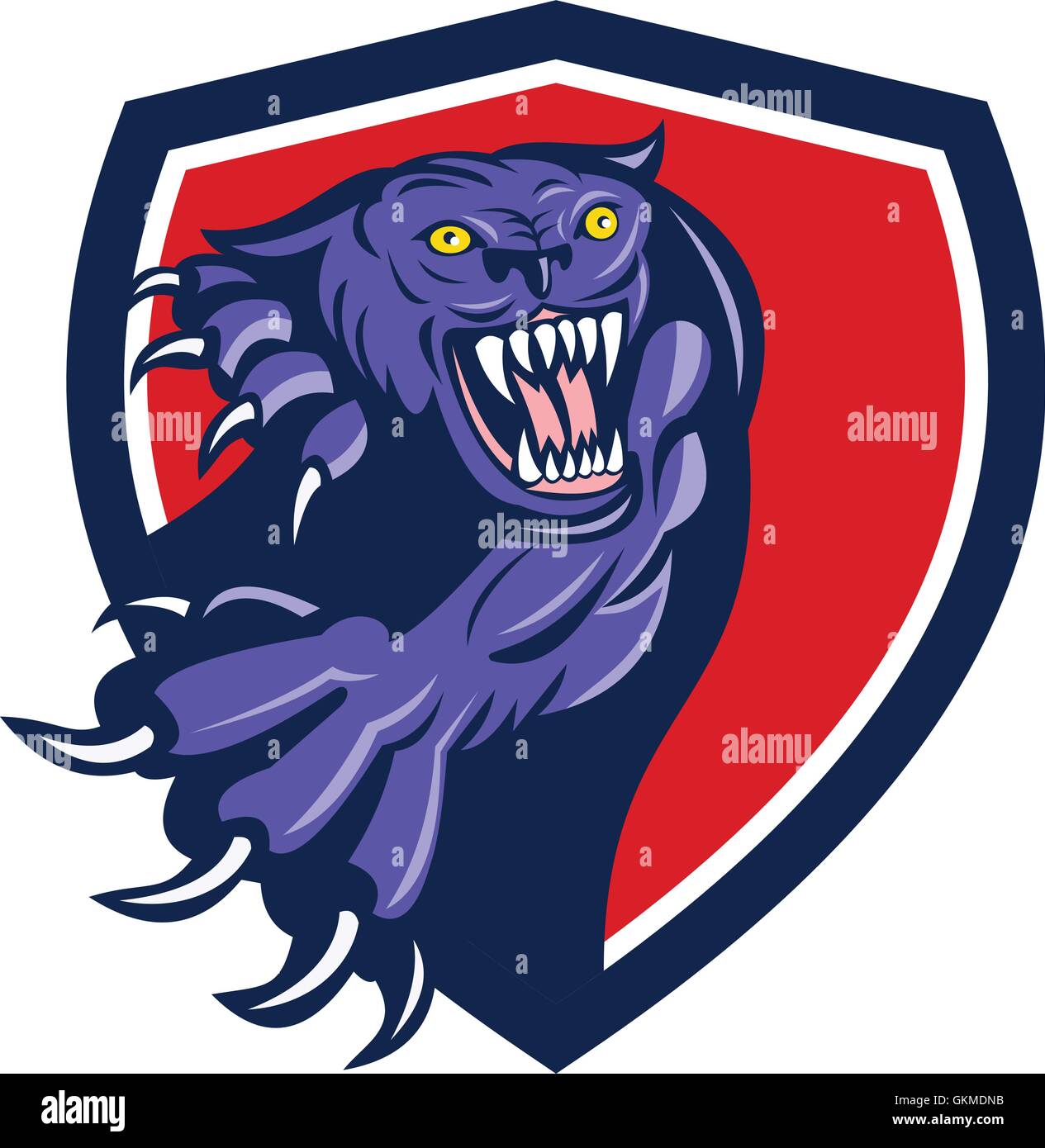 Black Panther Attacking Claws Crest Retro Stock Vector Image & Art - Alamy