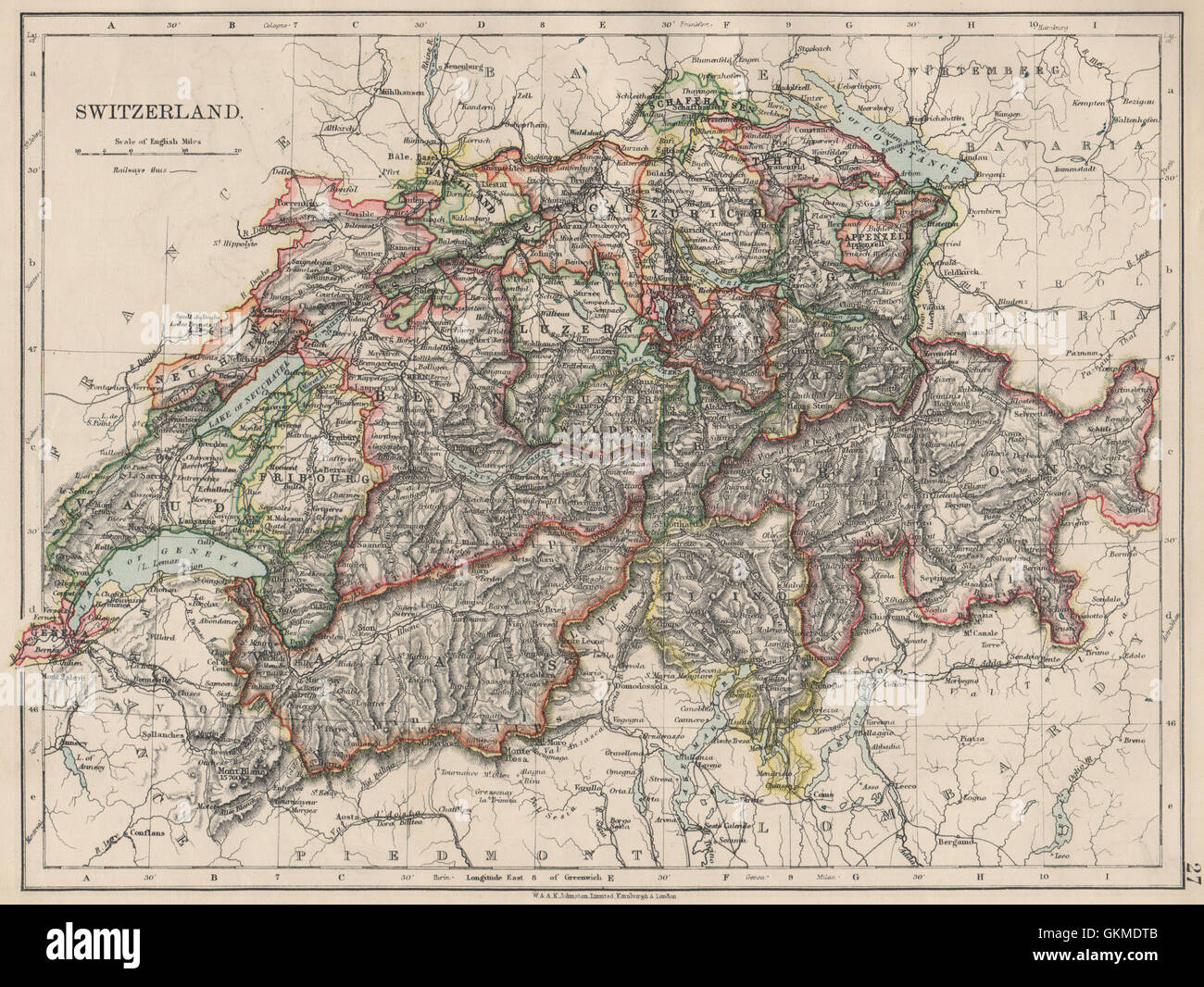 Map of switzerland with lakes hi-res stock photography and images - Alamy