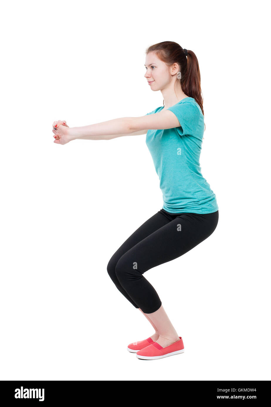 Woman squats rear view hi-res stock photography and images - Alamy