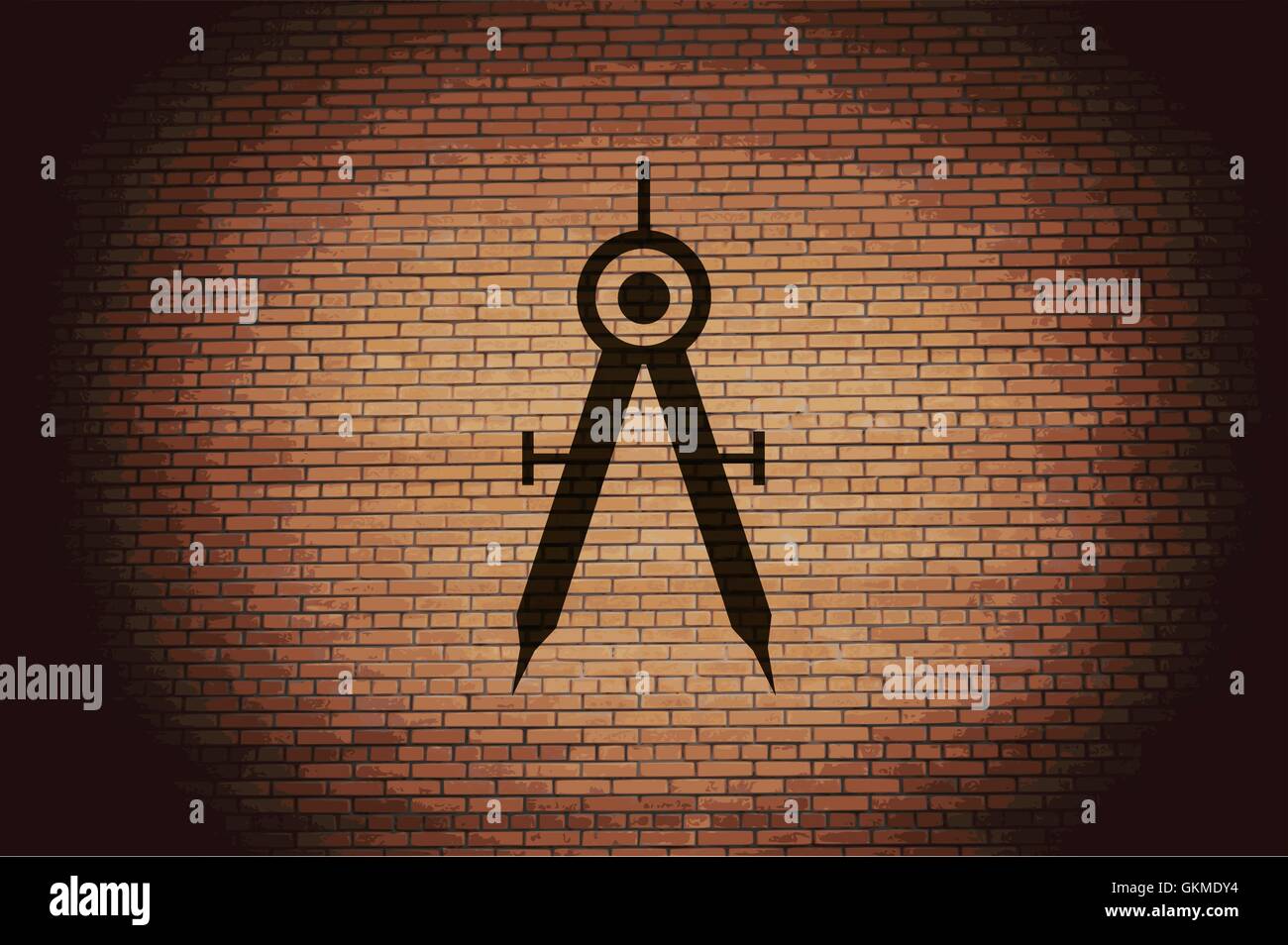 Mathematical Compass icon symbol Flat modern web design with long ...