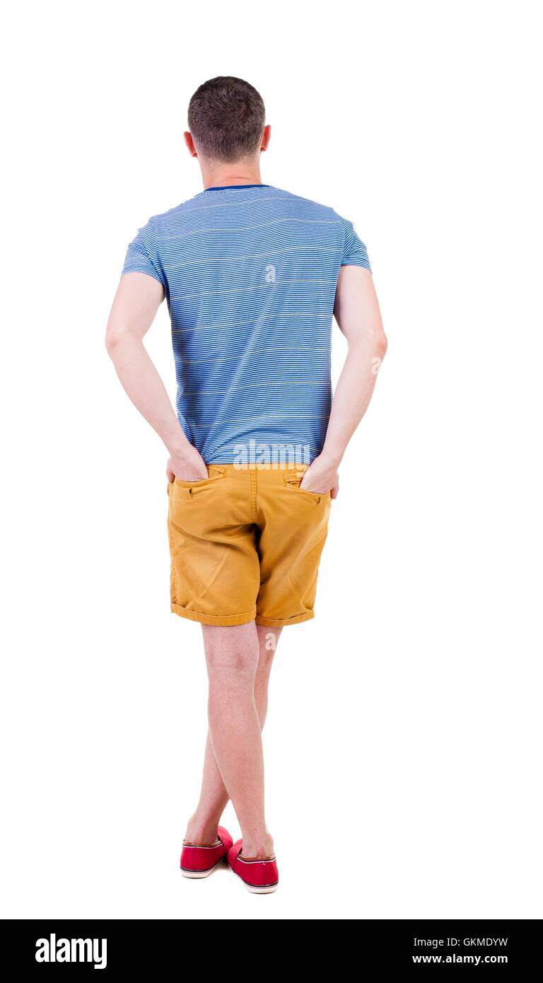 Back view of handsome man in shorts Stock Photo - Alamy