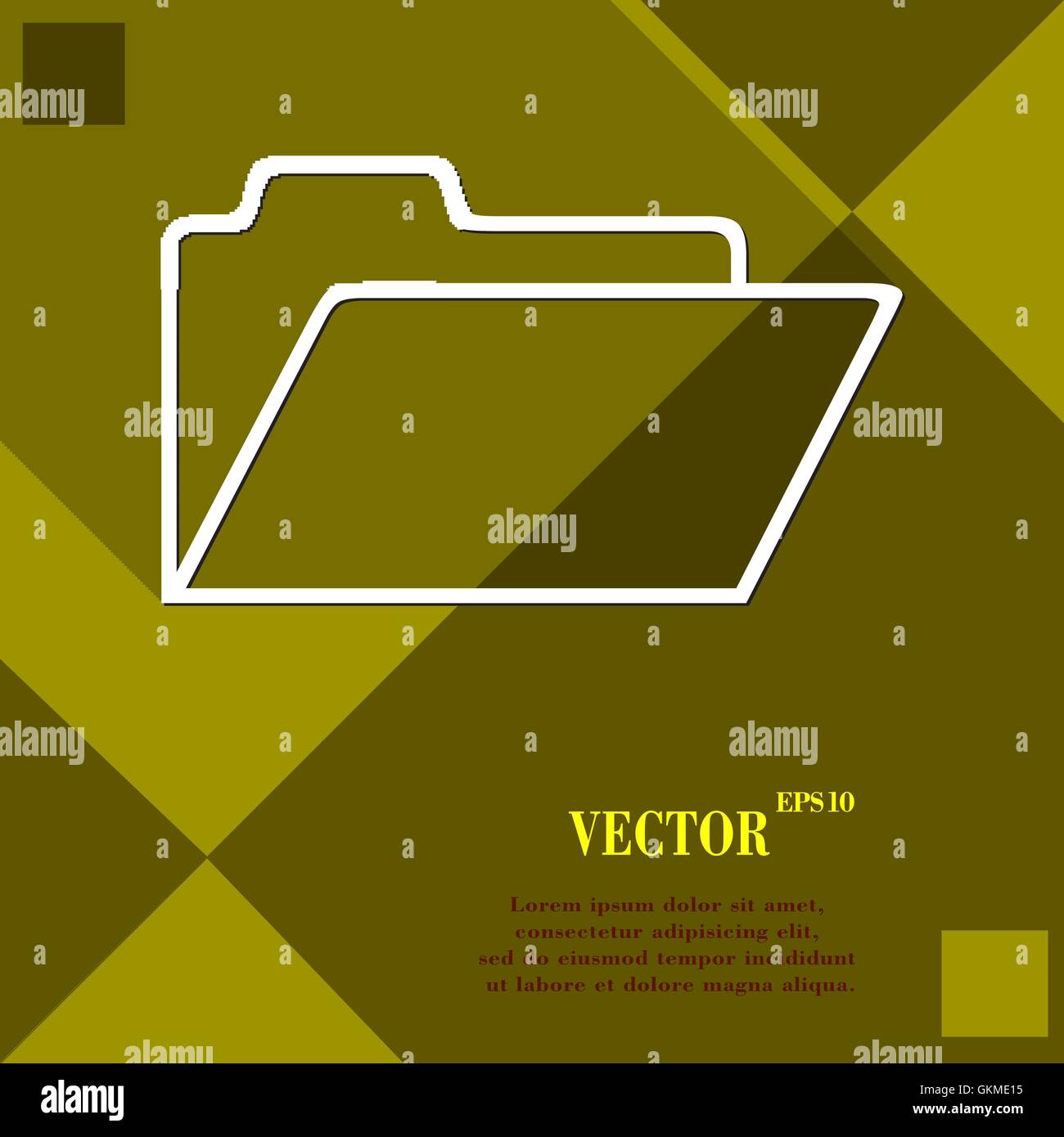 Document folder icon symbol Flat modern web design with long shadow and ...