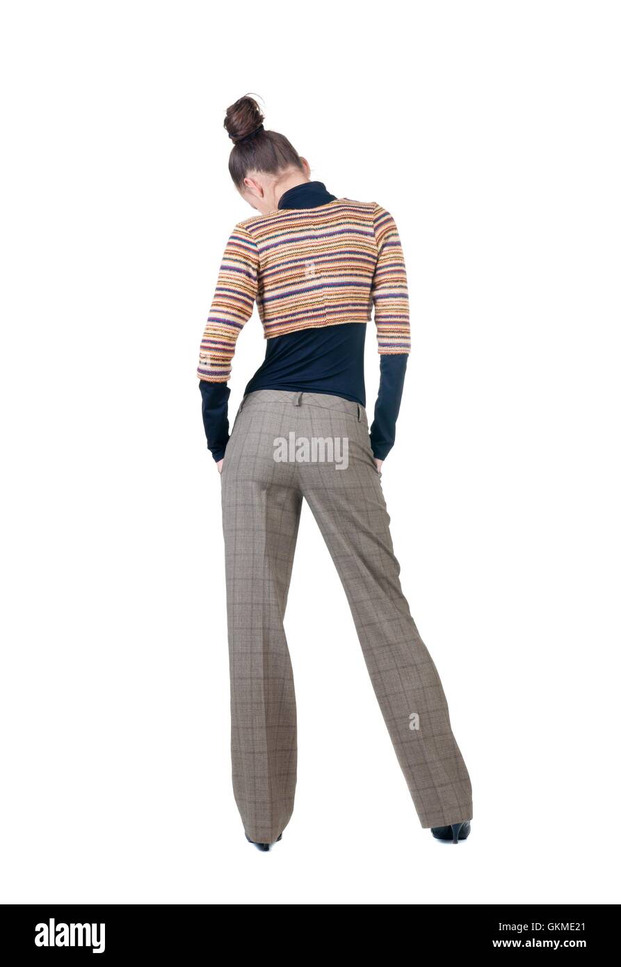 sad young woman. Rear view Stock Photo - Alamy