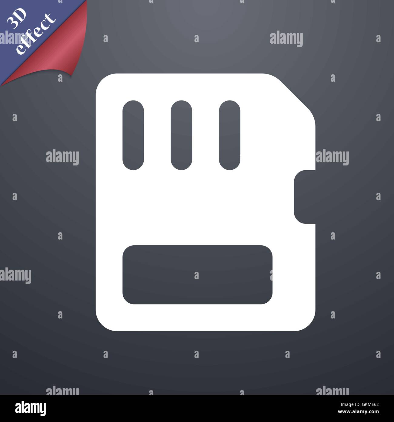 compact memory card icon symbol. 3D style. Trendy, modern design with space for your text Vector ...