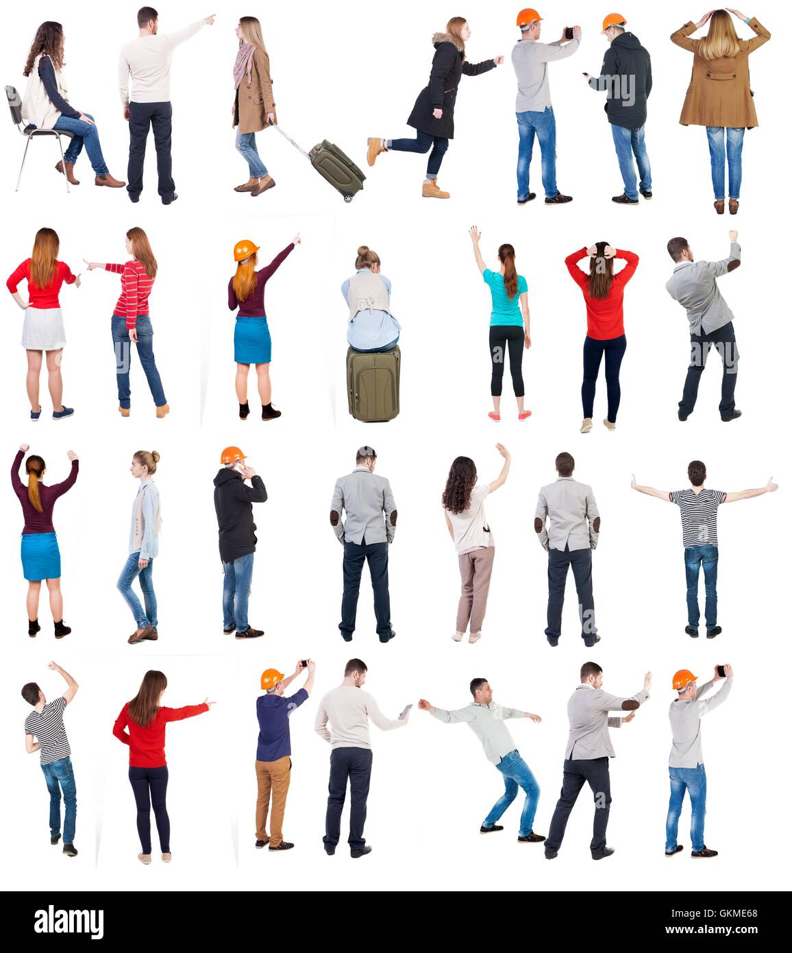 Collection Back view people Stock Photo - Alamy
