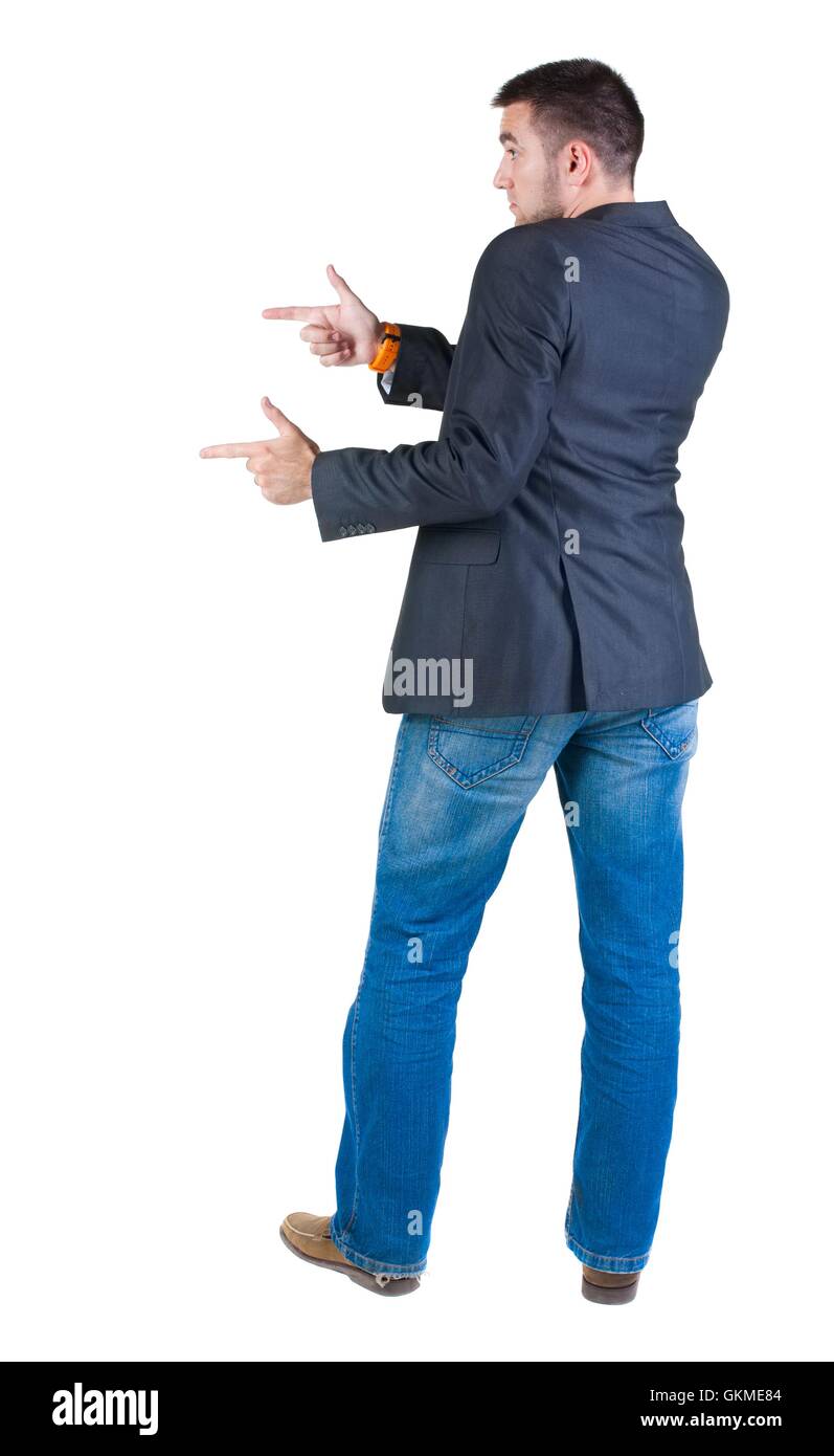 young expert looks ahead. rear view Stock Photo - Alamy