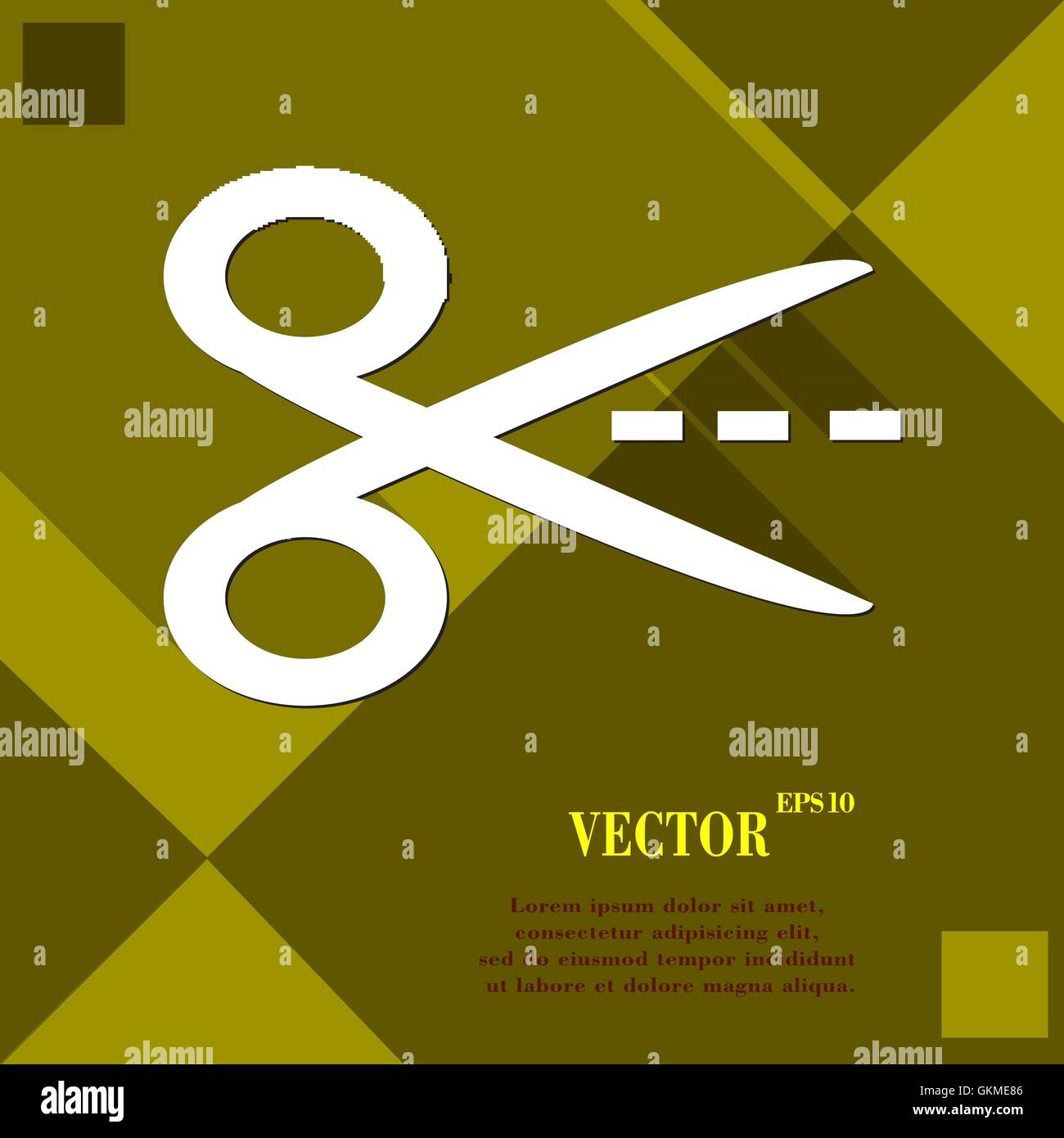 Scissors cut dash dotted line icon symbol Flat modern web design with ...