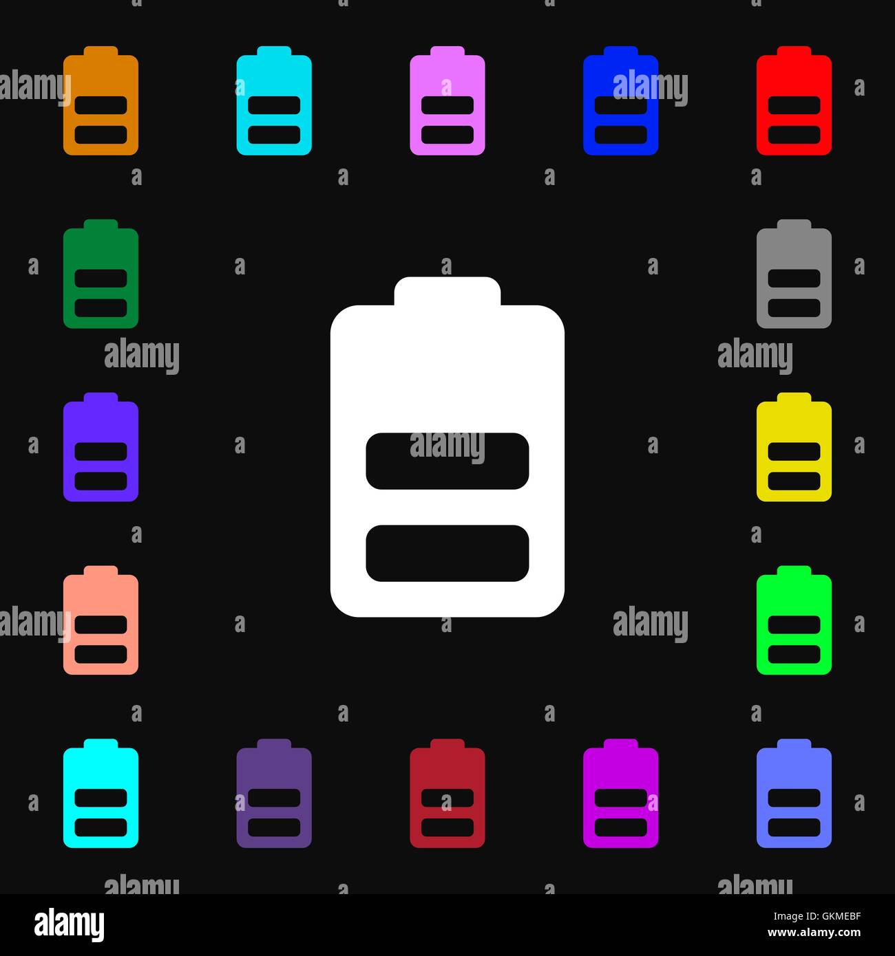 Half battery icon hi-res stock photography and images - Alamy