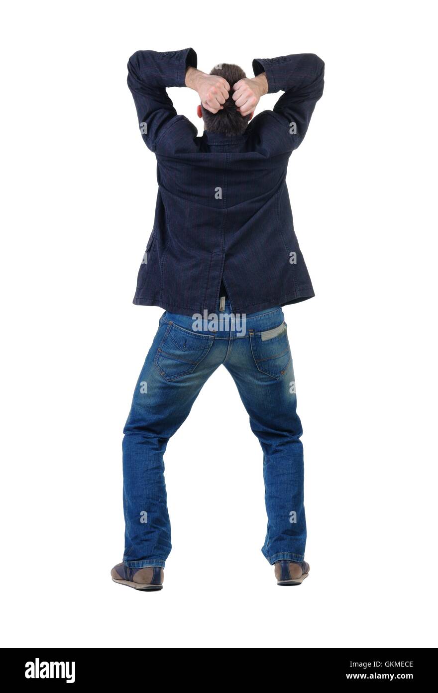 angry young man. Rear view Stock Photo - Alamy