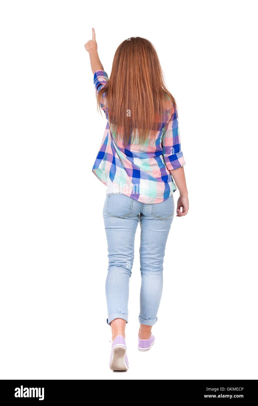 back view of walking woman Stock Photo - Alamy