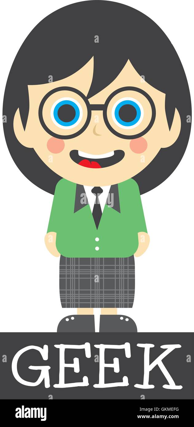 geek girl cartoon Stock Vector Image & Art - Alamy