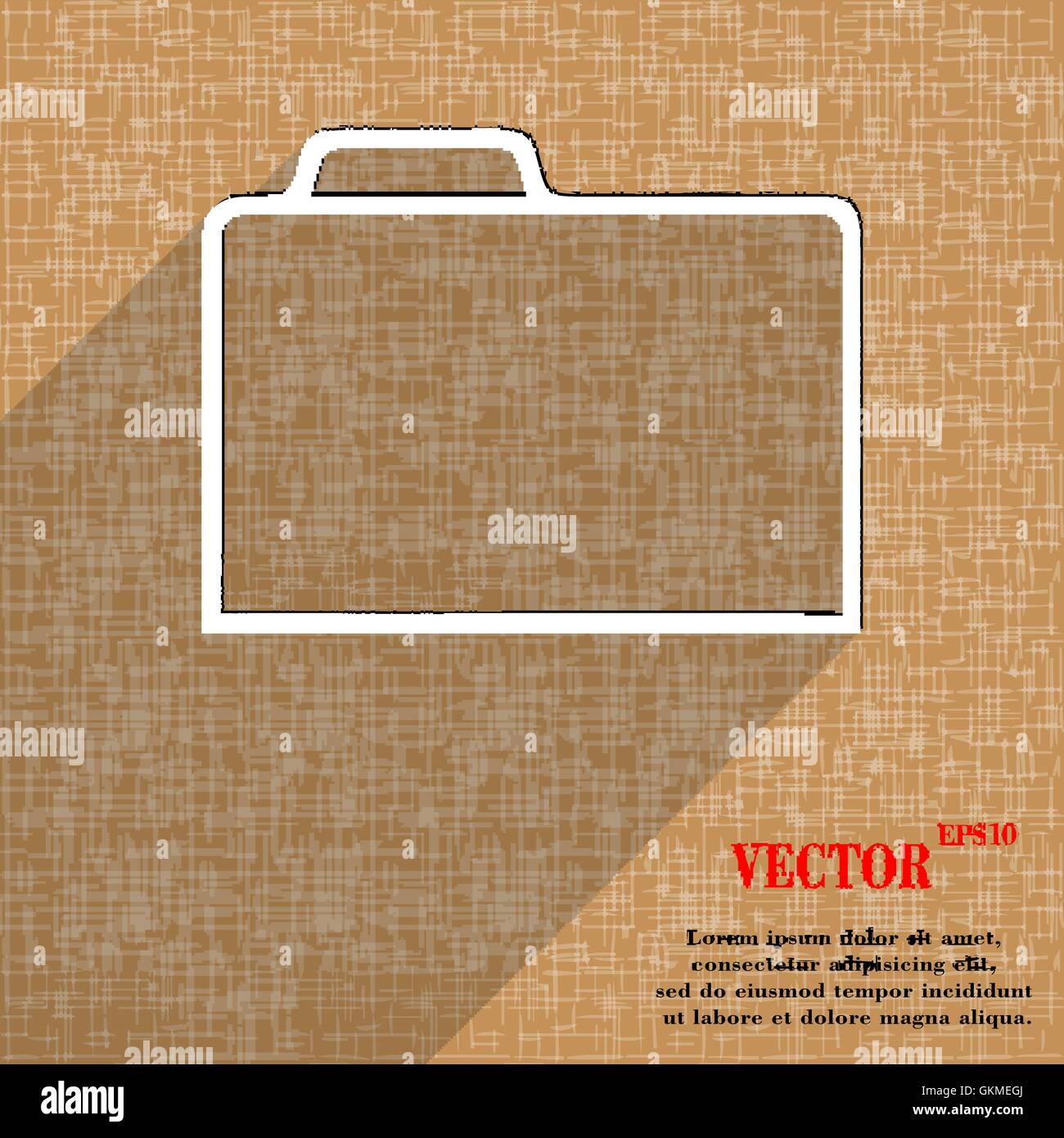 Document folder icon symbol Flat modern web design with long shadow and ...