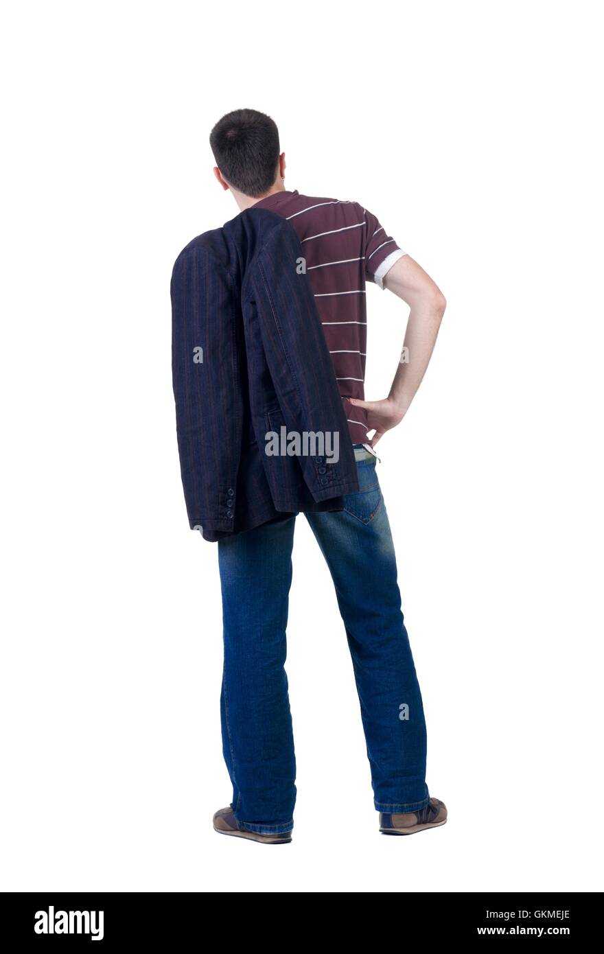 young expert looks ahead. rear view Stock Photo - Alamy