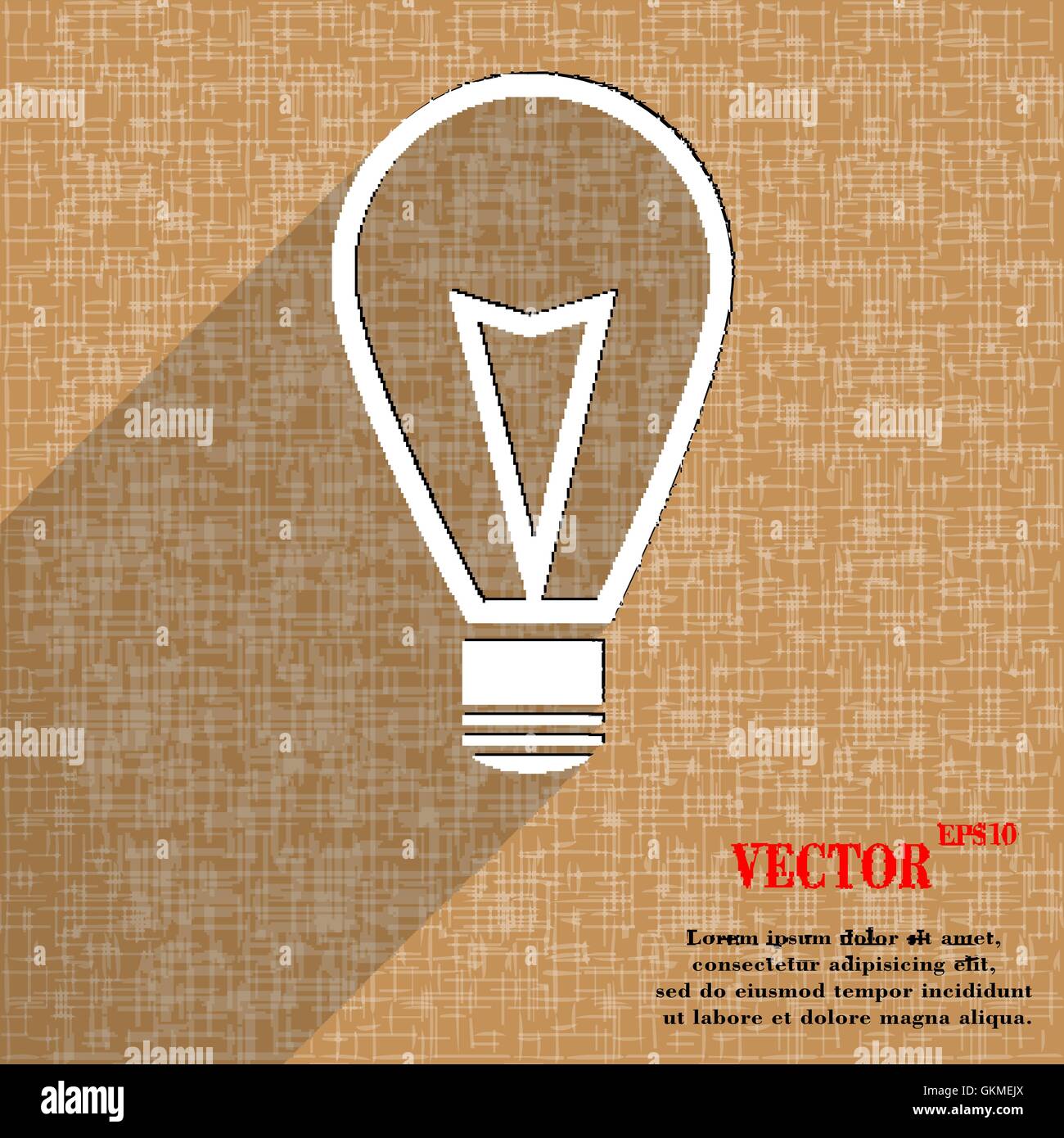 Light lamp icon symbol Flat modern web design with long shadow and ...