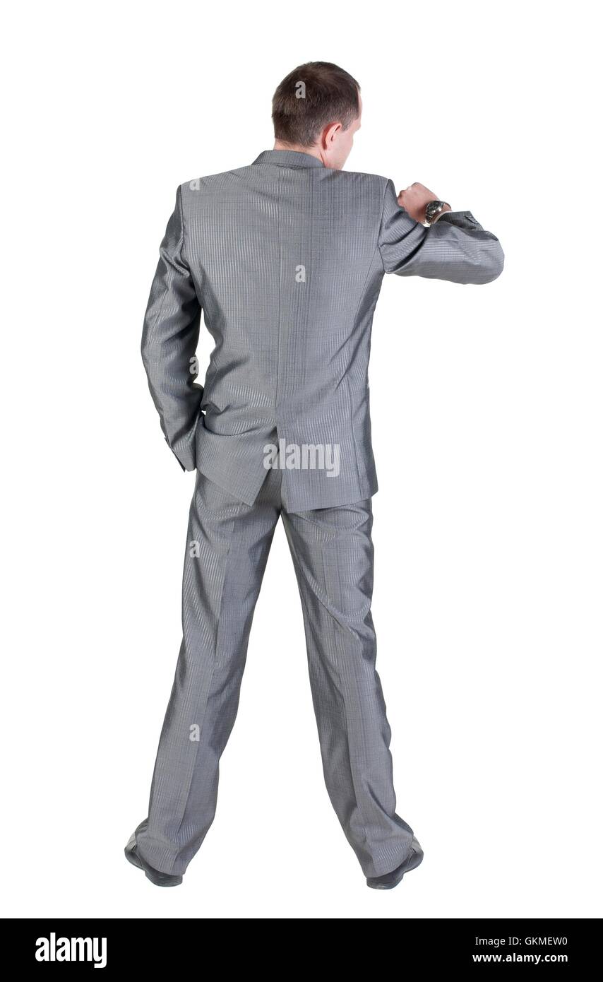 Businessman looks ahead. rear view Stock Photo - Alamy