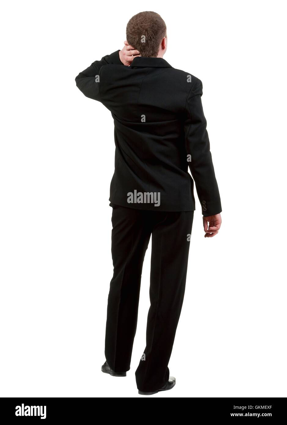 Back view of thinking business man Stock Photo - Alamy