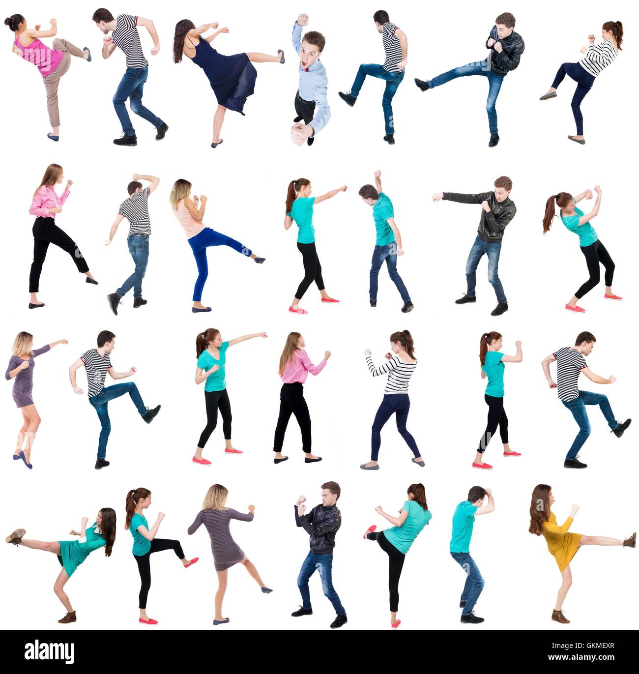 Collection " Back view people fight Stock Photo - Alamy