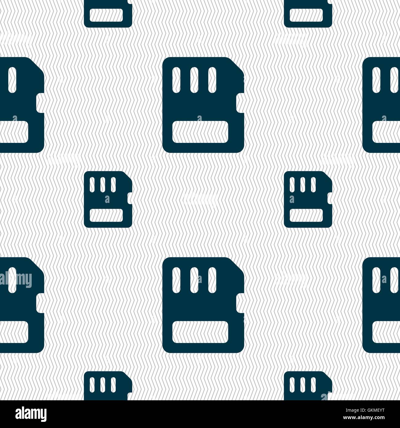 compact memory card icon sign. Seamless pattern with geometric texture ...