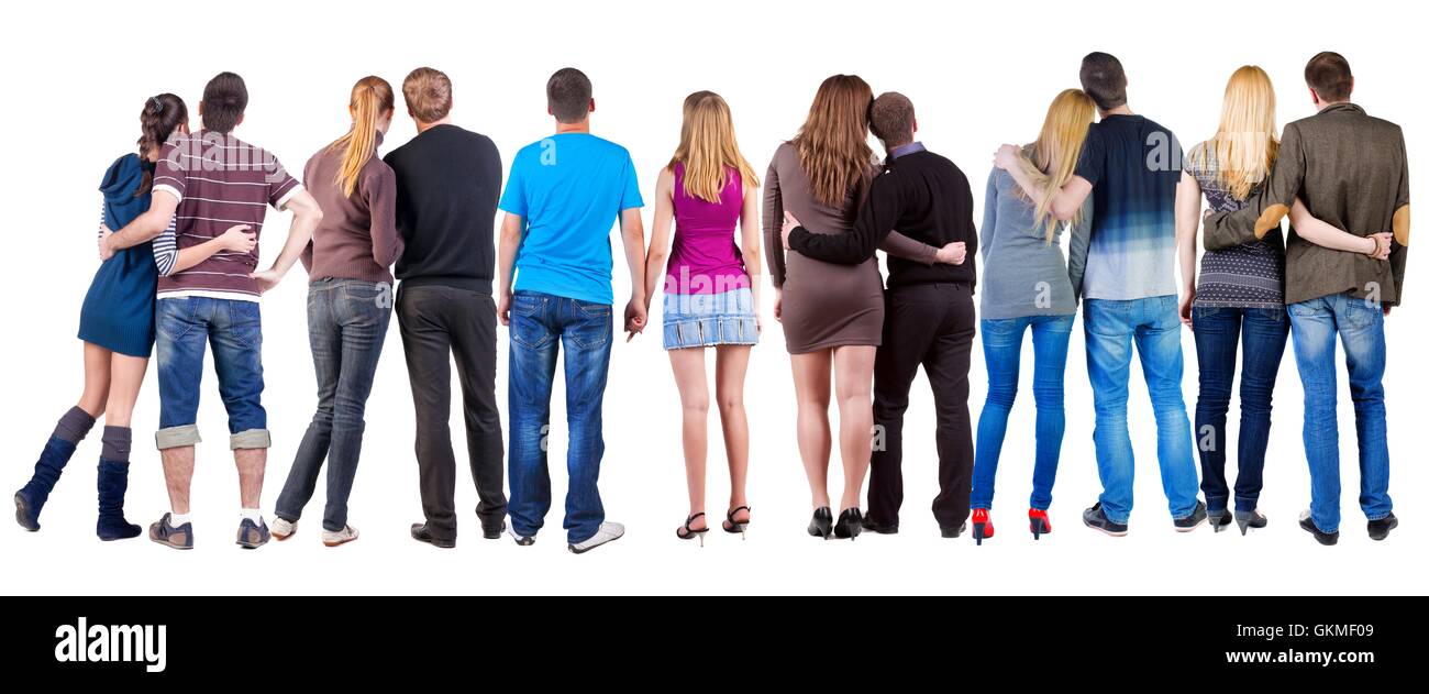 Back view group of couple Stock Photo - Alamy