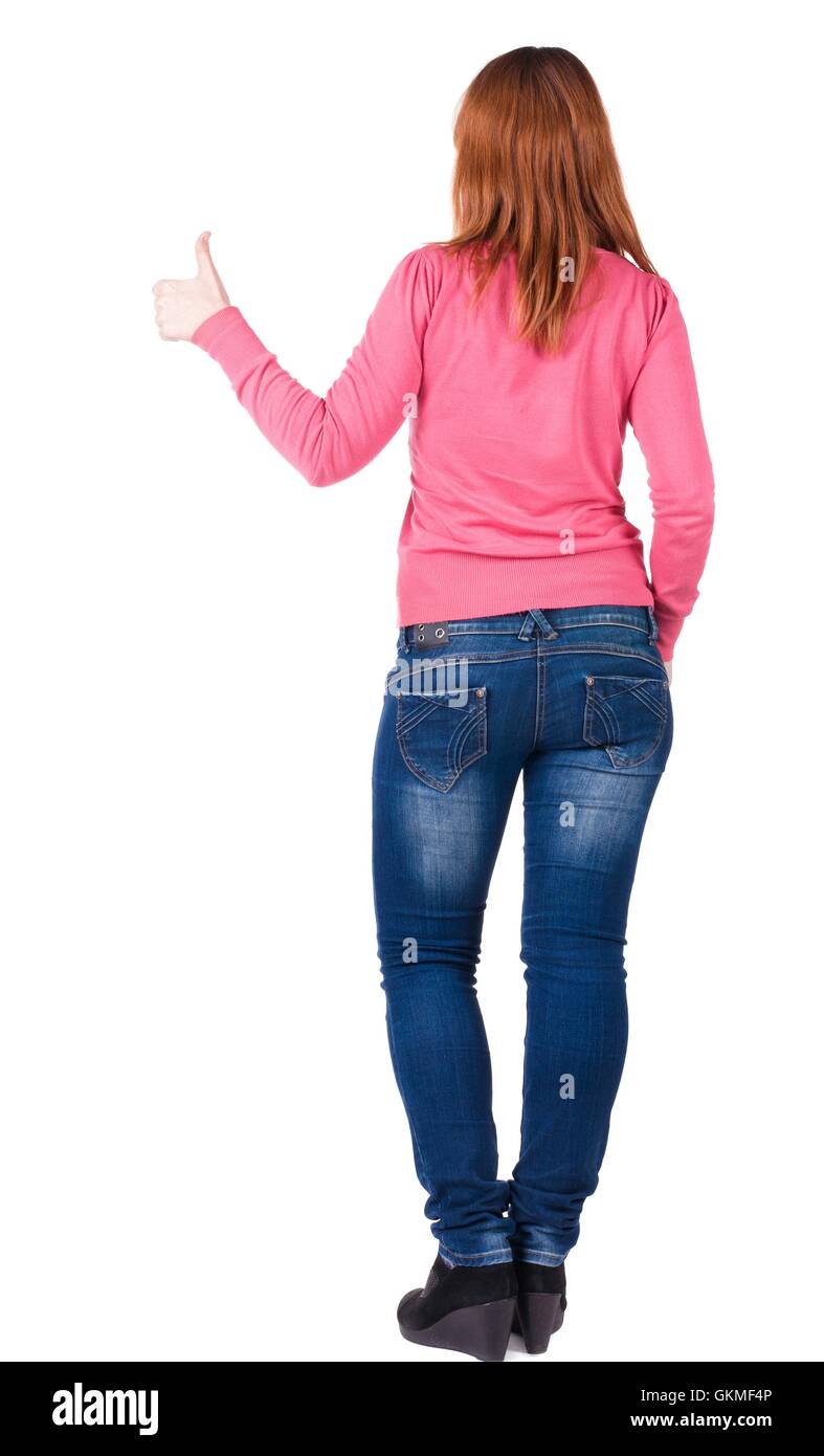 Back view of young beautiful woman Stock Photo - Alamy