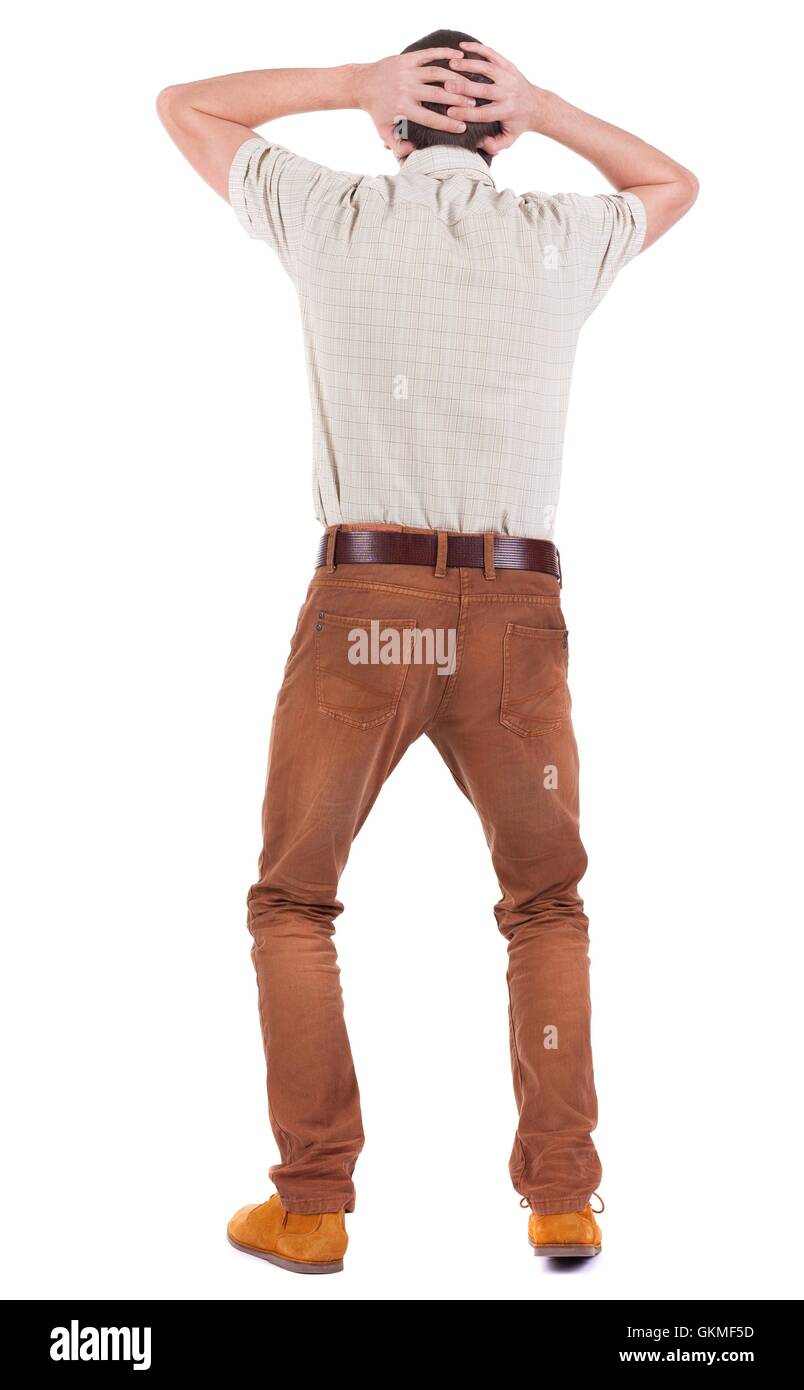 Back view of angry young man Stock Photo - Alamy