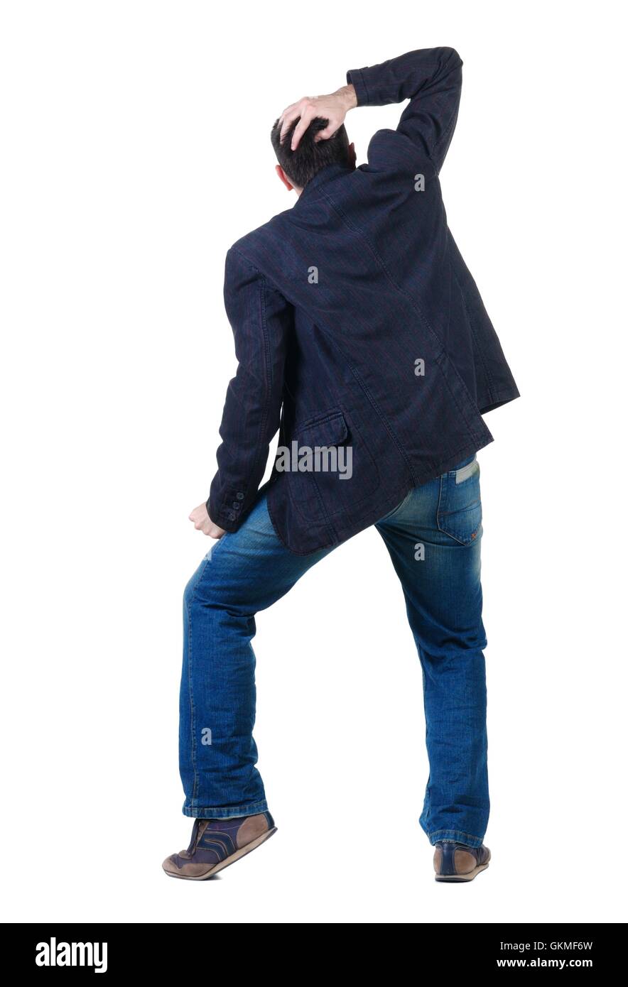 angry young man. Rear view Stock Photo - Alamy