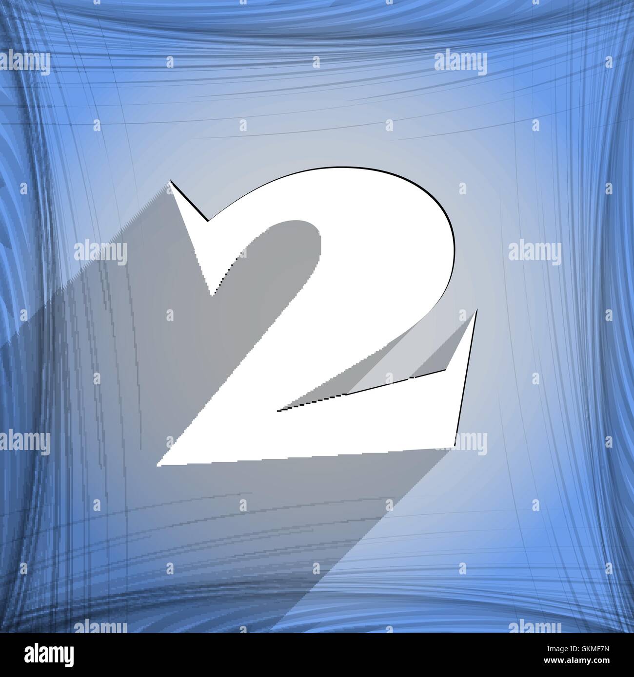 number two icon symbol Flat modern web design with long shadow and ...