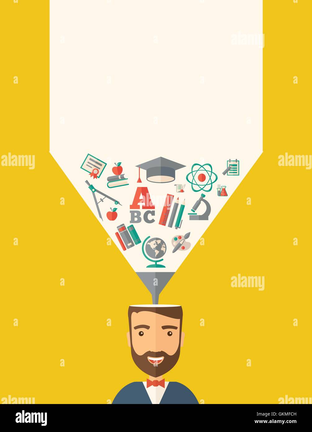 Man with icons. Student ideas Stock Vector Image & Art - Alamy