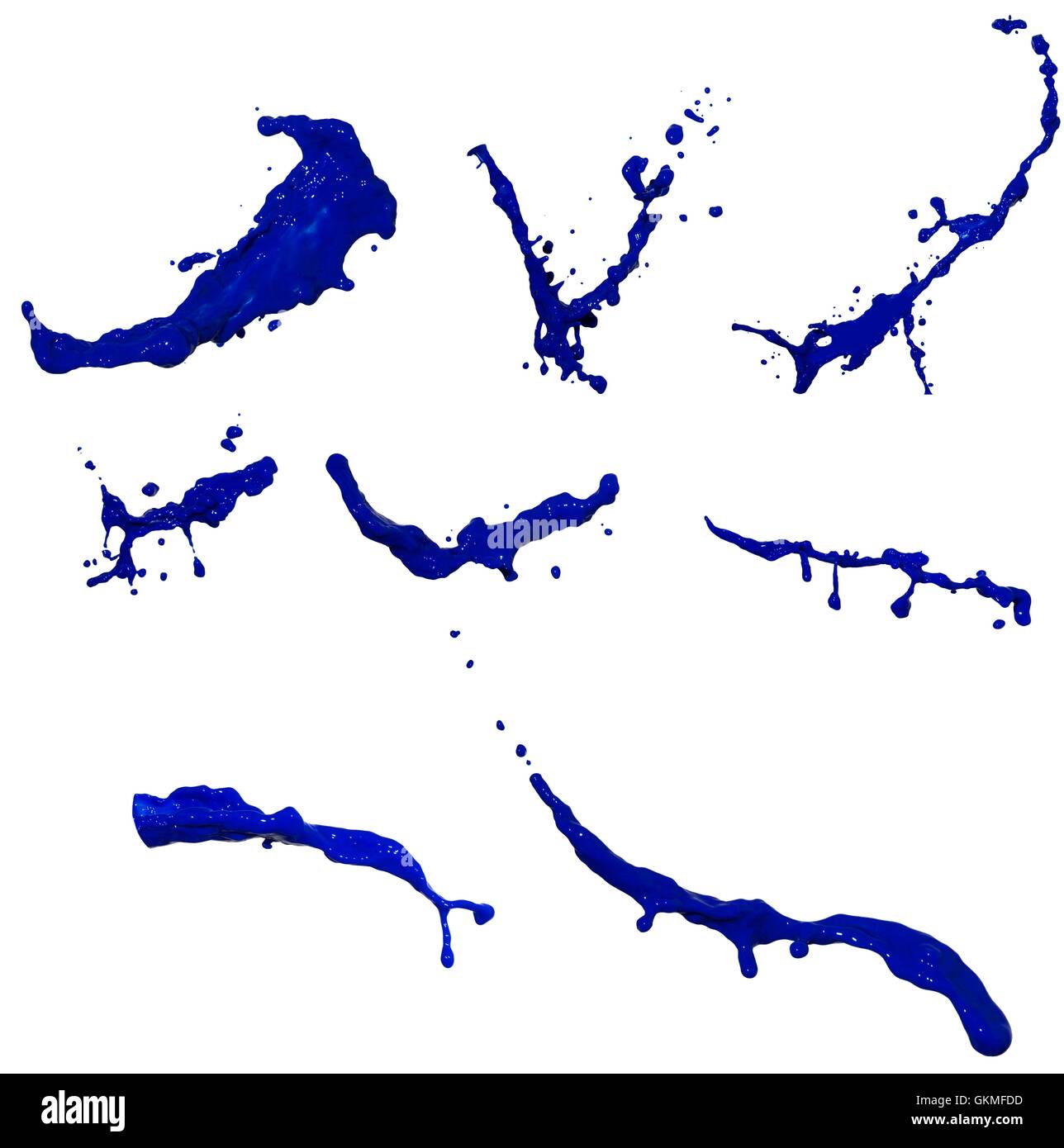 Collection of blue splashes Stock Photo - Alamy