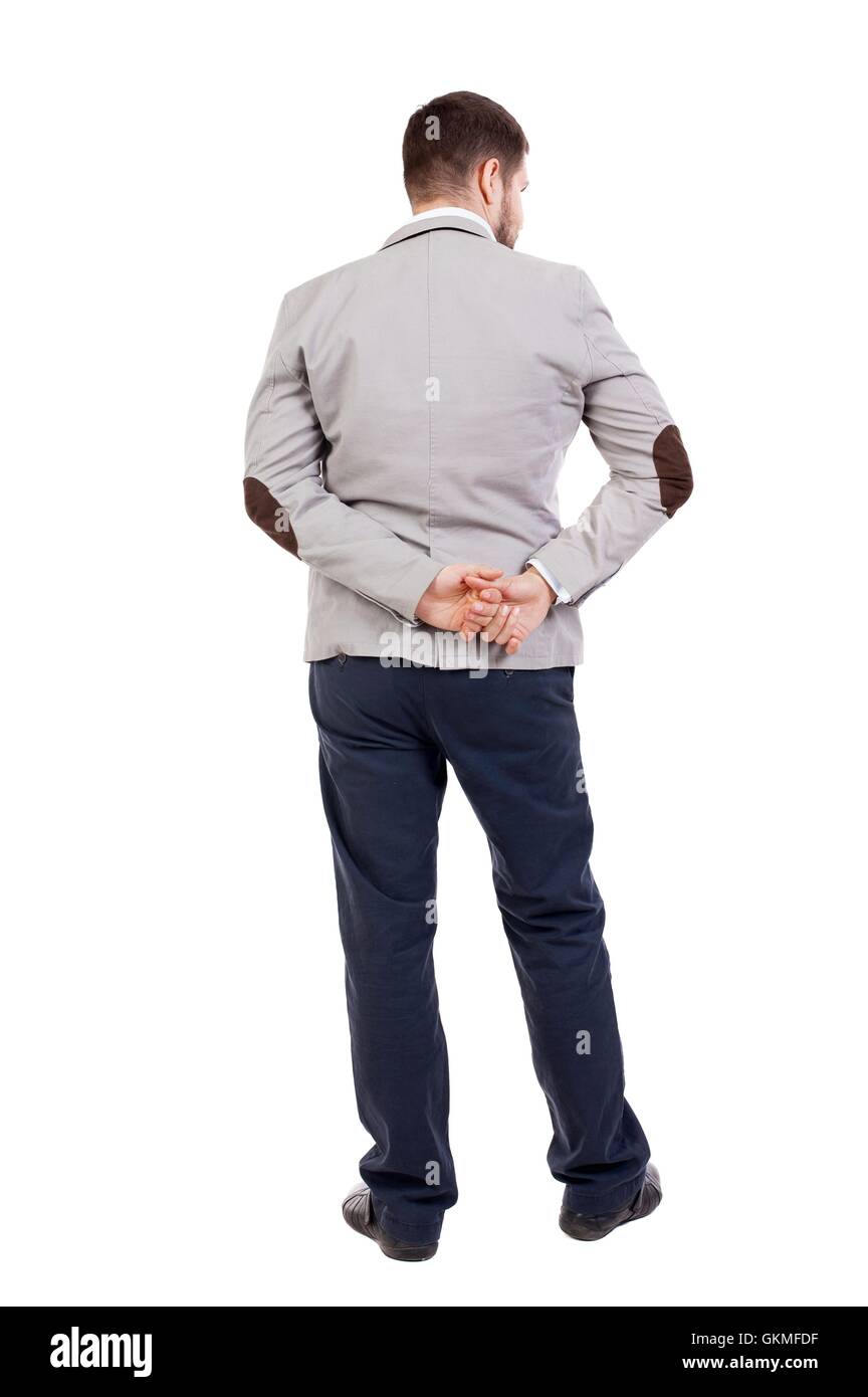 back view of Business man looks Stock Photo - Alamy