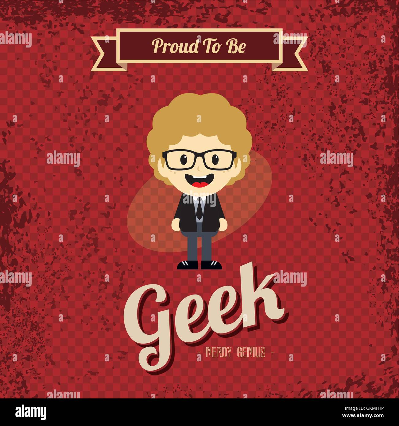 genius geek retro cartoon Stock Vector Image & Art - Alamy