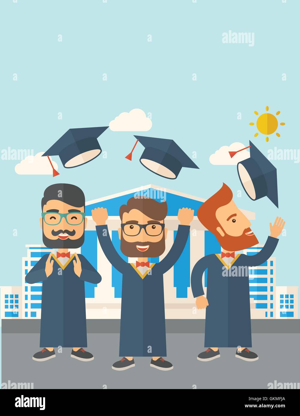 Graduation cap throwing hands hi-res stock photography and images - Alamy